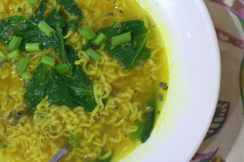 Yellow Curry Ramen with Greens • The April Blake