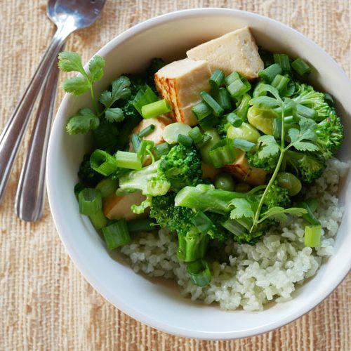 All Green Rice Bowl with Jade Pearl Rice - The April Blake