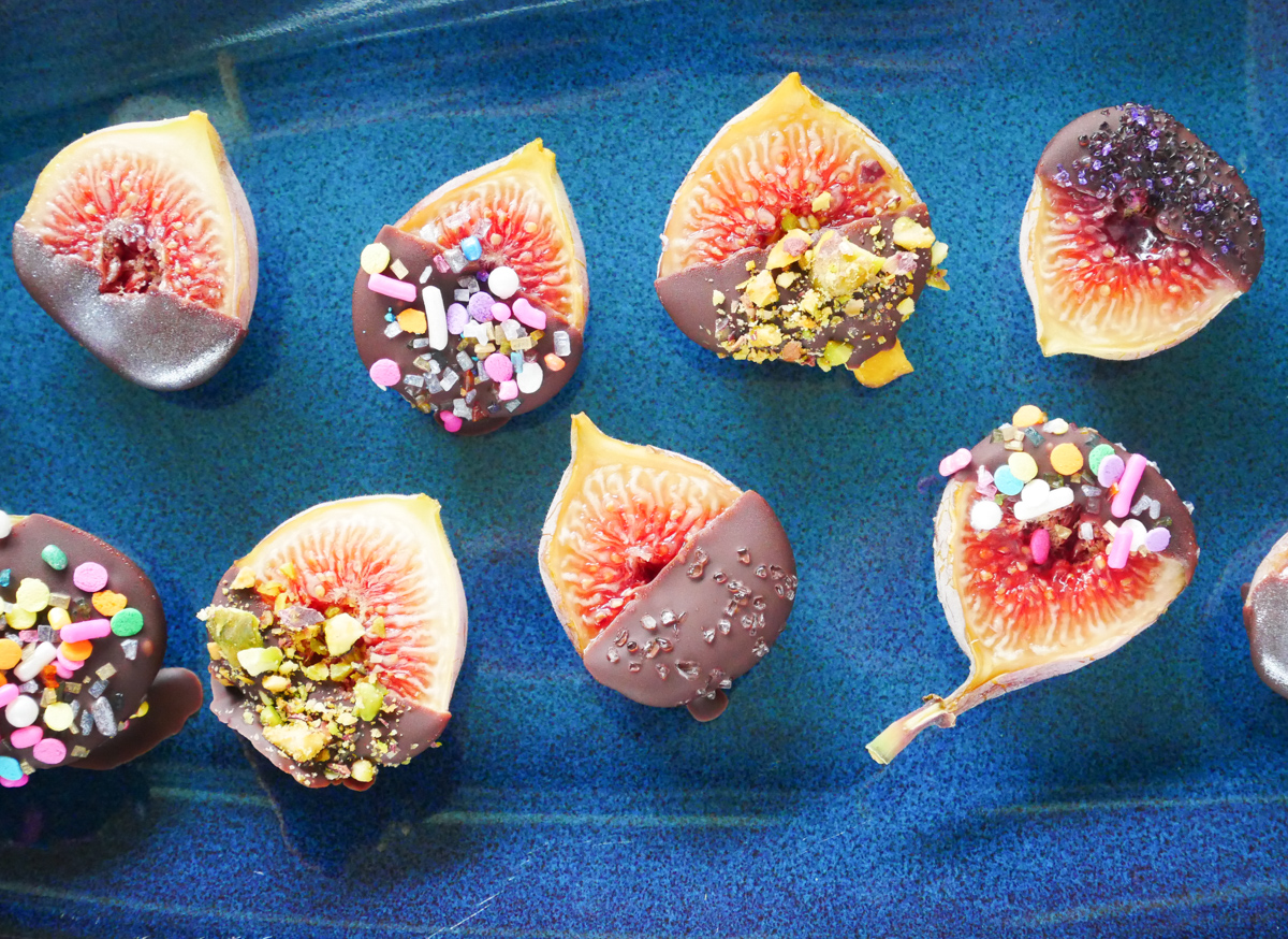 Fancy Chocolate Dipped Figs - The April Blake
